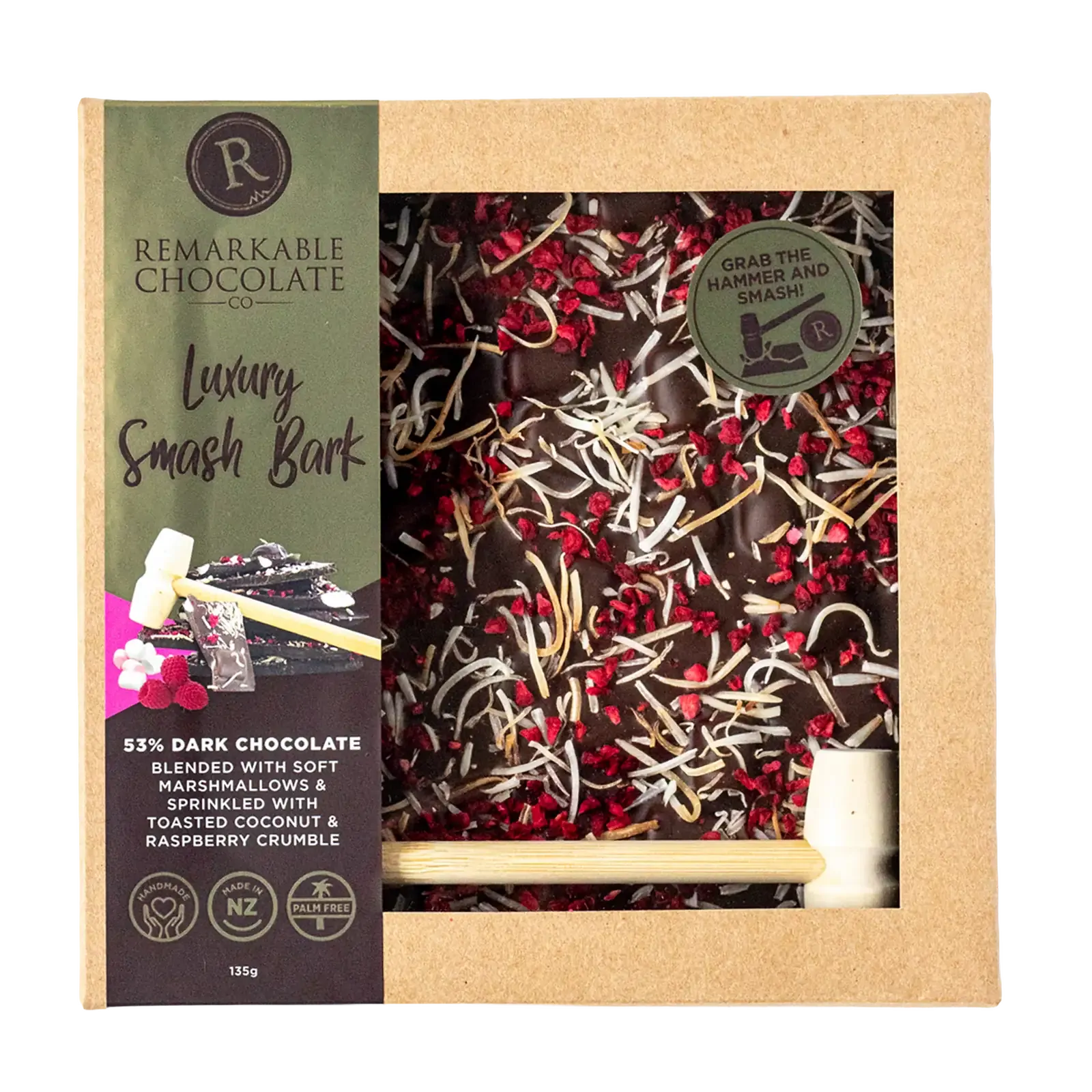 Choc Smash Bark Luxury M'Mallow Coconut & Rasp Wholesale by Gourmet Brands